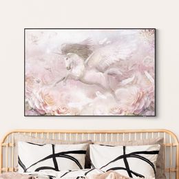 Bilderwelten Wechselbild Pegasus Einhorn mit Rosen