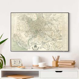 Bilderwelten Wechselbild Vintage Stadtplan Rom Antik