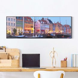 Bilderwelten Wechselbild Kopenhagener Hafen am Abend