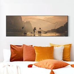 Bilderwelten Wechselbild Fischer im Morgenrot