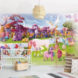 Bilderwelten Fototapete Vliestapete modern Wandtapete einzigartig - Mia and Me - Lyria und Onchao mit den Ponycorns - Deko Kinderzimmer Baby M&auml;dchen Jungen