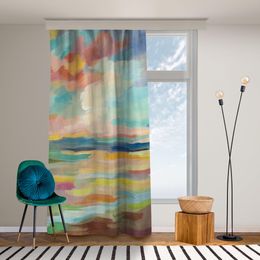 Bilderwelten Vorhang nach Ma&szlig; blickdicht Verdunkelung Natur Abstrakt bunt - Herrlicher Sommer - Landschaft Wohnzimmer Schlafzimmer