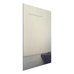 Bilderwelten Alu Dibond Outdoor Bild Strand beige Motiv wetterfest - Lyrische Landschaften - Erinnerungen - Meerblick Wohnzimmer Schlafzimmer