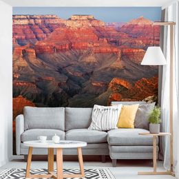 Bilderwelten Fototapete Natur Motiv Wandtapete orange - Grand Canyon nach dem Sonnenuntergang - Landschaft Wohnzimmer Schlafzimmer