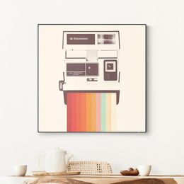 Bilderwelten Wechselbild Retro Kamera mit Regenbogen Film