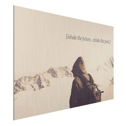 Bilderwelten Alu Dibond Outdoor Bild Natur beige Motiv wetterfest - Lyrische Landschaften - Atmen - Berg Wohnzimmer Schlafzimmer