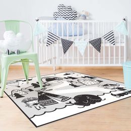 Bilderwelten Vinylteppich Illustration schwarz weiss Vinylmatte - Wikinger - Die Eroberung des Diamanten - Deko Kinderzimmer