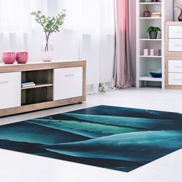 Bilderwelten Vinylteppich Tropisch petrol Vinylmatte - Sukkulente Petrol I - Deko K&uuml;che Badezimmer Flur