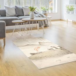 Bilderwelten Vinylteppich Vintage beige Natur Vinylmatte - No.MW8 Japanische Stille - Landschaft K&uuml;che Badezimmer Flur