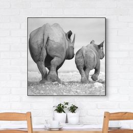 Bilderwelten Wechselbild Wandering Rhinos II