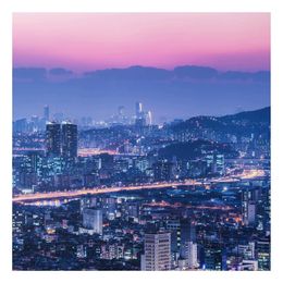 Bilderwelten Alu-Dibond Outdoor Bild Skyline von Seoul