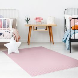 Vinylteppich - No.YK45 Streifen Rosa - Illustration rosa Vinylmatte Streifen Jugendzimmer