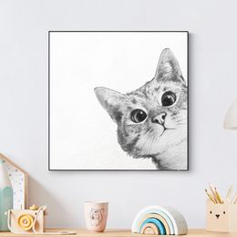 Bilderwelten Wechselbild Illustration Katze Zeichnung Schwarz Wei&szlig;