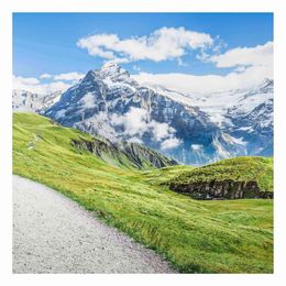 Bilderwelten Alu-Dibond Outdoor Bild Grindelwald Panorama