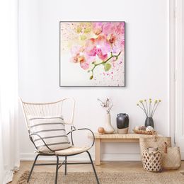 Bilderwelten Wechselbild Aquarell Blumen Orchideen