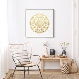 Bilderwelten Wechselbild Mandala Illustration Ornament wei&szlig; gold