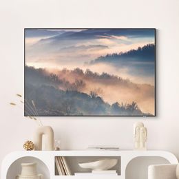 Bilderwelten Wechselbild Nebel bei Sonnenuntergang