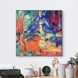 Bilderwelten Wechselbild Franz Marc - Rehe im Walde