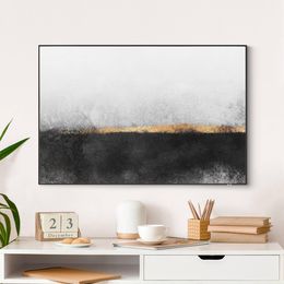 Bilderwelten Wechselbild Abstrakter Goldener Horizont Schwarz Wei&szlig;