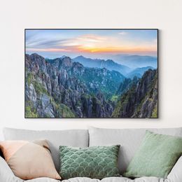 Bilderwelten Wechselbild Sonnenaufgang &uuml;ber dem Huangshan Gebirge