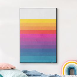 Bilderwelten Wechselbild Retro Regenbogen Streifen