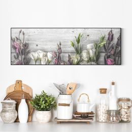Bilderwelten Wechselbild Tulpen-Rose Shabby Holzoptik