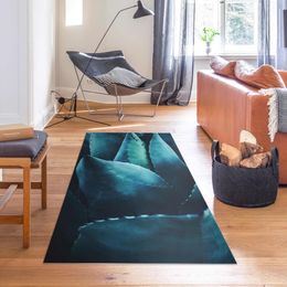 Bilderwelten Vinylteppich Tropisch petrol Vinylmatte - Sukkulente Petrol I - Deko K&uuml;che Badezimmer Flur