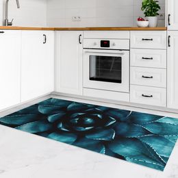 Bilderwelten Vinylteppich Tropisch petrol Vinylmatte - Sukkulente Petrol II - Deko K&uuml;che Badezimmer Flur