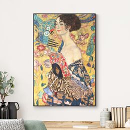 Bilderwelten Wechselbild Gustav Klimt - Dame mit F&auml;cher