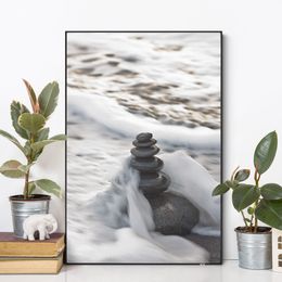 Bilderwelten Wechselbild Steinturm und Welle