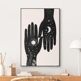 Bilderwelten Wechselbild H&auml;nde mit Mond und Sonne