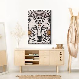 Bilderwelten Wechselbild Gepard mit Perlenohrringen Illustration