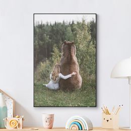Bilderwelten Wechselbild M&auml;dchen mit Braunb&auml;r