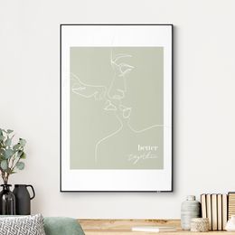 Bilderwelten Wechselbild Line Art - Verliebte Gesichter Better together
