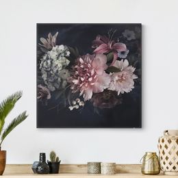 Bilderwelten Wechselbild Blumen mit Nebel auf Schwarz