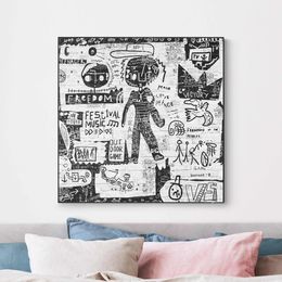 Bilderwelten Wechselbild Abstract Graffiti Art Schwarz Wei&szlig;