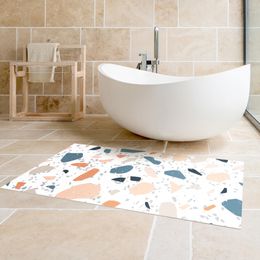 Bilderwelten Vinylteppich modern petrol Mosaik - Detailliertes Terrazzo Muster Asti - Deko K&uuml;che Badezimmer Flur