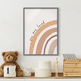 Bilderwelten Bild mit Rahmen Boho Regenbogen - You are loved