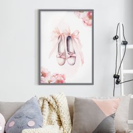 Bild mit Rahmen Rosa Ballettschuhe