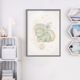Bild mit Rahmen Baby Triceratops