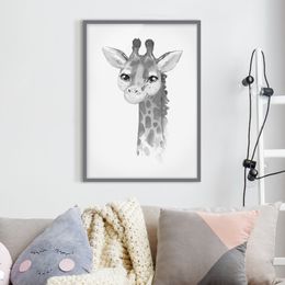 Bilderwelten Bild mit Rahmen Portrait Baby Giraffe