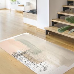 Vinylteppich - Dichtung mit Rouge I - Abstrakt rosa originell Aquarell Deko K&uuml;che Badezimmer Flur