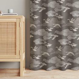 Bilderwelten Vorhang Wilde Schw&auml;ne grau - blickdichte Gardine Illustration Muster Tiere Wohnzimmer Schlafzimmer K&uuml;che Bad Badezimmer Grau