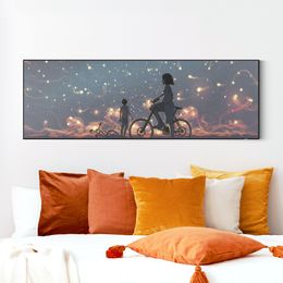 Bilderwelten Wechselbild Anime Zeichnung Lichter auf dem Fahrrad