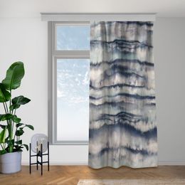 Bilderwelten Vorhang nach Ma&szlig; blickdicht Verdunkelung Natur modern Aquarell blau - Abstrakte Aquarell Berge - Landschaft Wohnzimmer Schlafzimmer