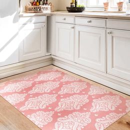 Bilderwelten Vinylteppich Vintage rosa Vinylmatte - Erdbeer Barock - Retro K&uuml;che Badezimmer Flur