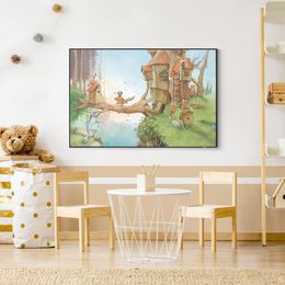 Bilderwelten Wechselbild Wassili Waschb&auml;r - Wassili und Familie Fuchs