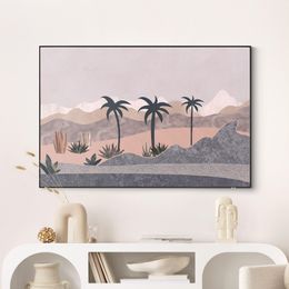 Bilderwelten Wechselbild Grafische Landschaft mit Palmen