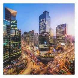Bilderwelten Alu-Dibond Outdoor Bild Stadtlichter von Gangnam