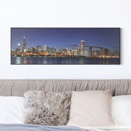 Bilderwelten Wechselbild Chicago Skyline bei Nacht